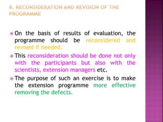 Principles, Steps of programme planning, evaluation and monitoring of ...