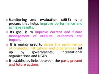 Principles, Steps of programme planning, evaluation and monitoring of ...