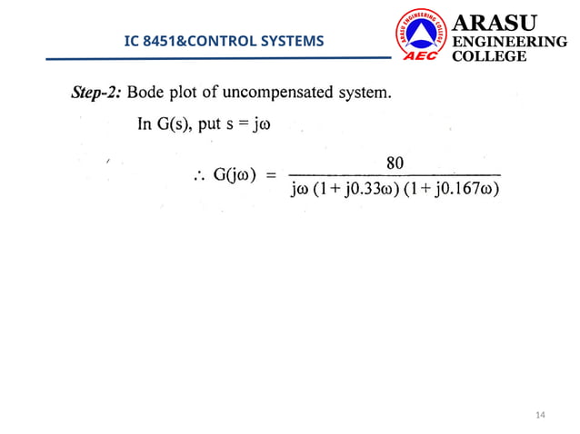 Root Locus in Control Systems and Bode plot | PPT