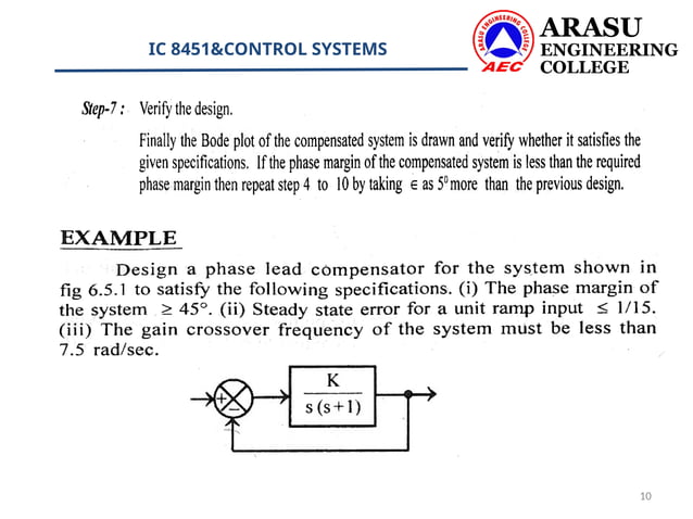 Bode plot and control system root locus graph | PPT