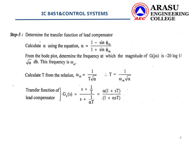 Bode plot and control system root locus graph | PPT