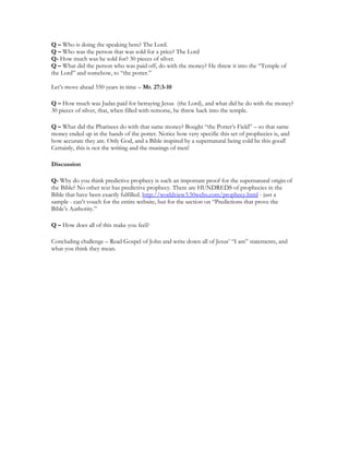 Class 4 lift up jesus - THE SUPERNATURAL BIBLE STUDY - june 2016 | PDF