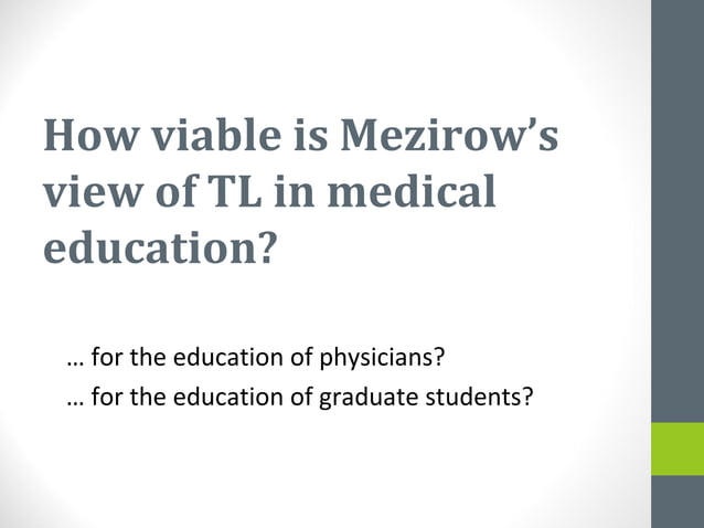 Class 4 mezirow's transformative learning theory | PPT | Adult ...