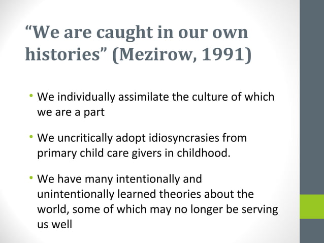 Class 4 Mezirows Transformative Learning Theory Ppt Adult