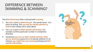 skim and scan | PPTX