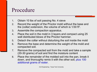Class 4 Soil Compaction ( Geotechnical Engineering ) | PDF