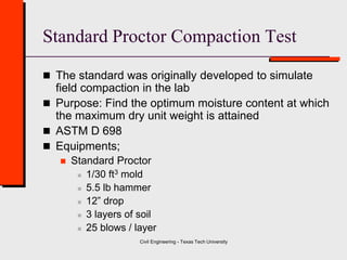 Class 4 Soil Compaction ( Geotechnical Engineering ) | PDF