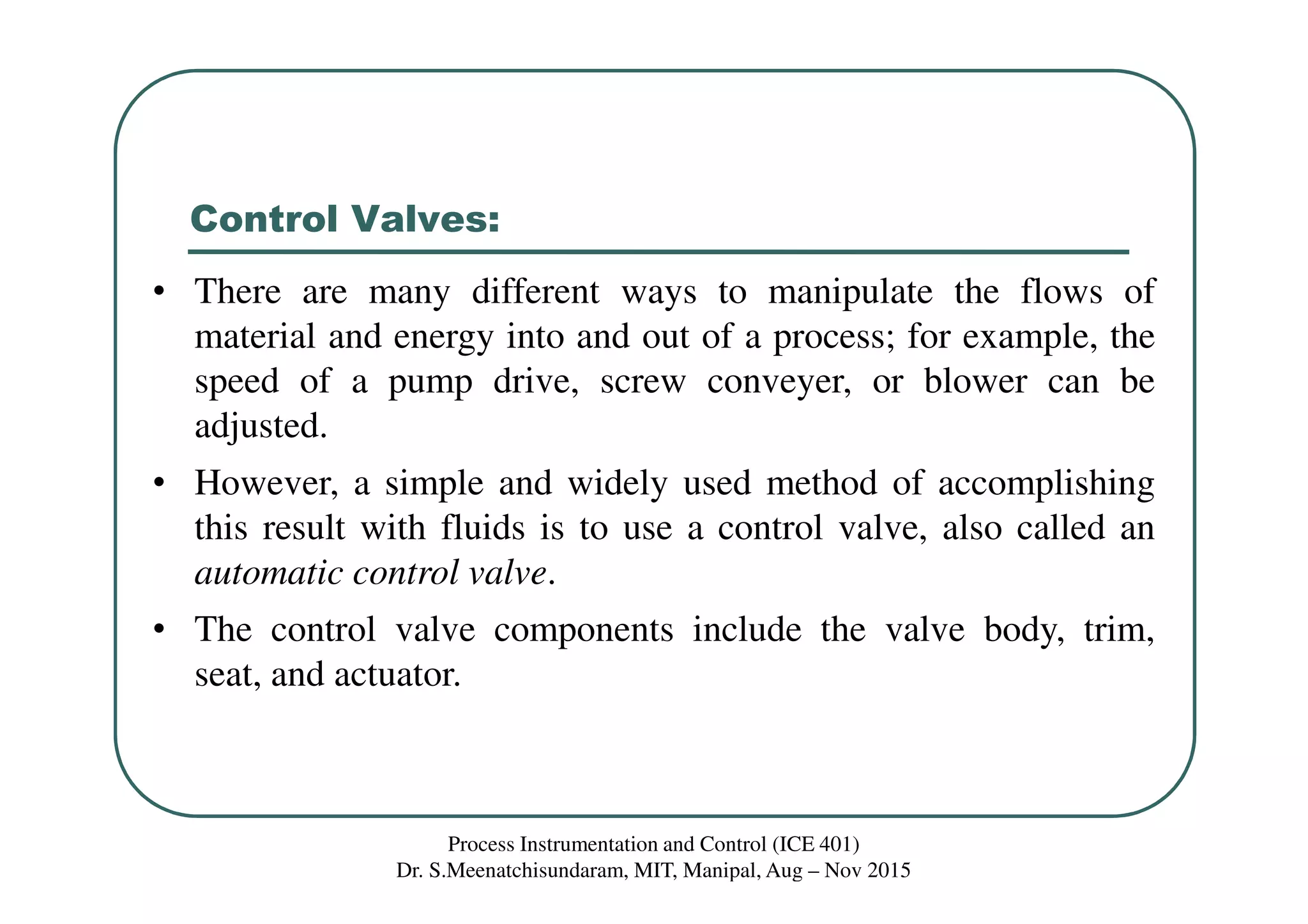 Class 40 final control elements - control valves | PDF