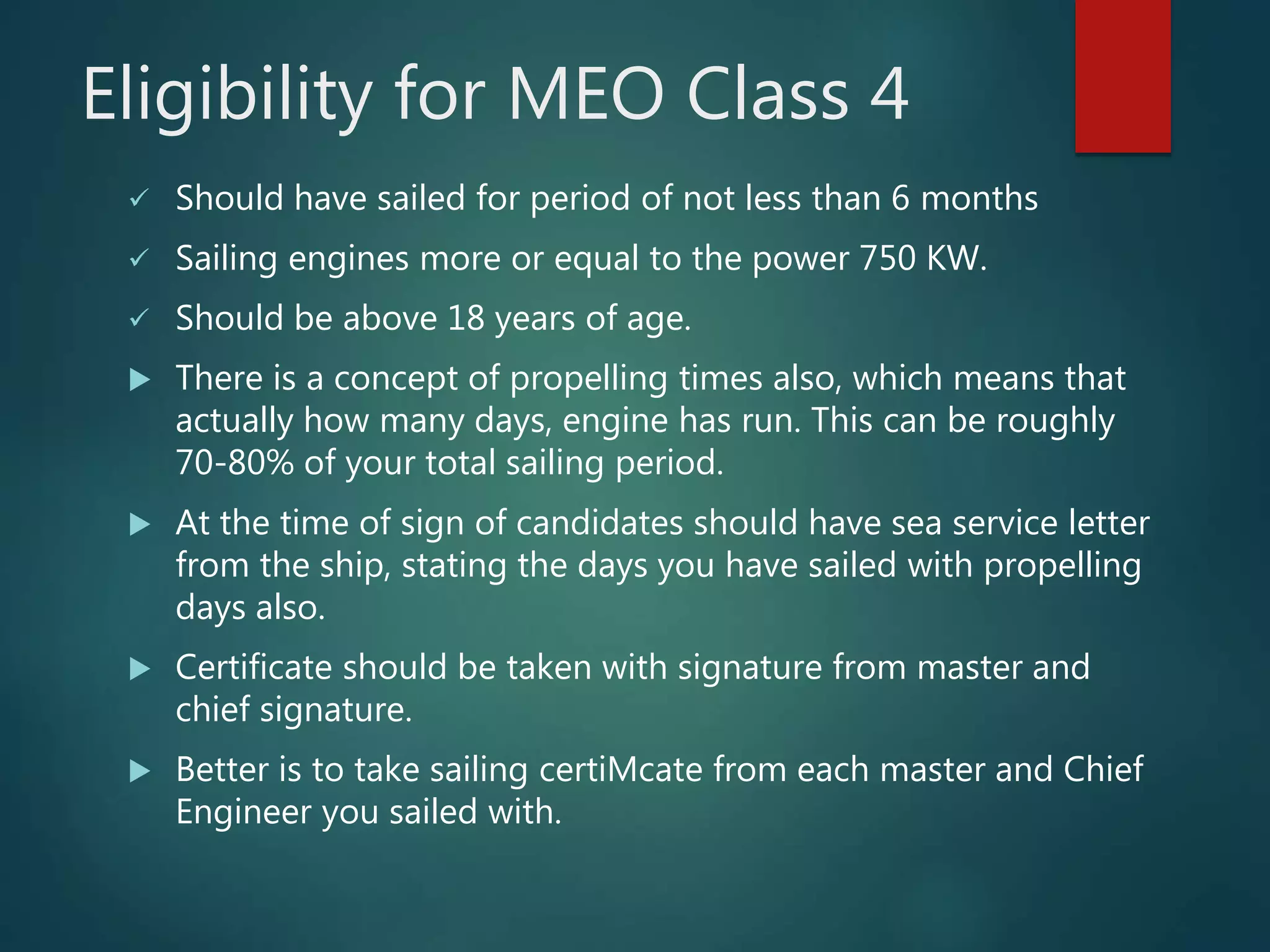 COMPLETE DETAILS OF MEO CLASS4 EXAMINATION | PPTX