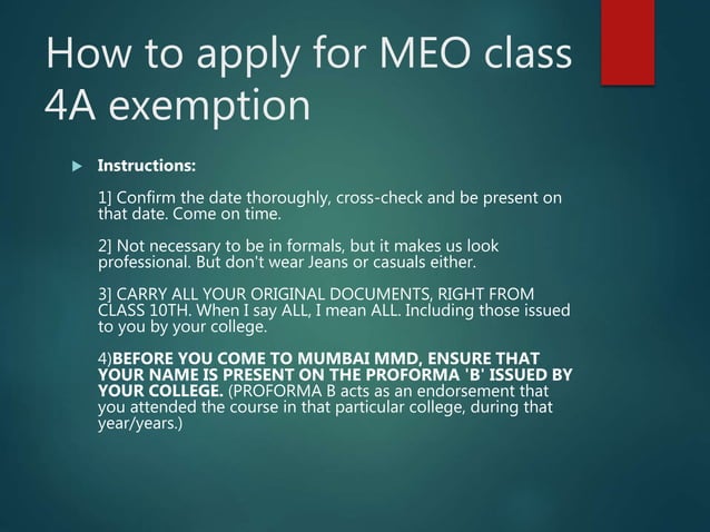 COMPLETE DETAILS OF MEO CLASS4 EXAMINATION | PPTX
