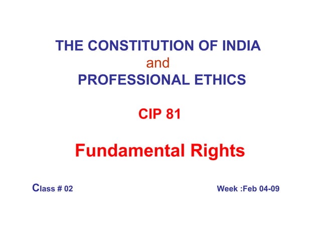 Class4 Fundamental Rights | PPT | Law