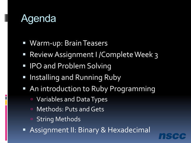 Class 4 IPO and Intro to Ruby | PPTX | Programming Languages | Computing