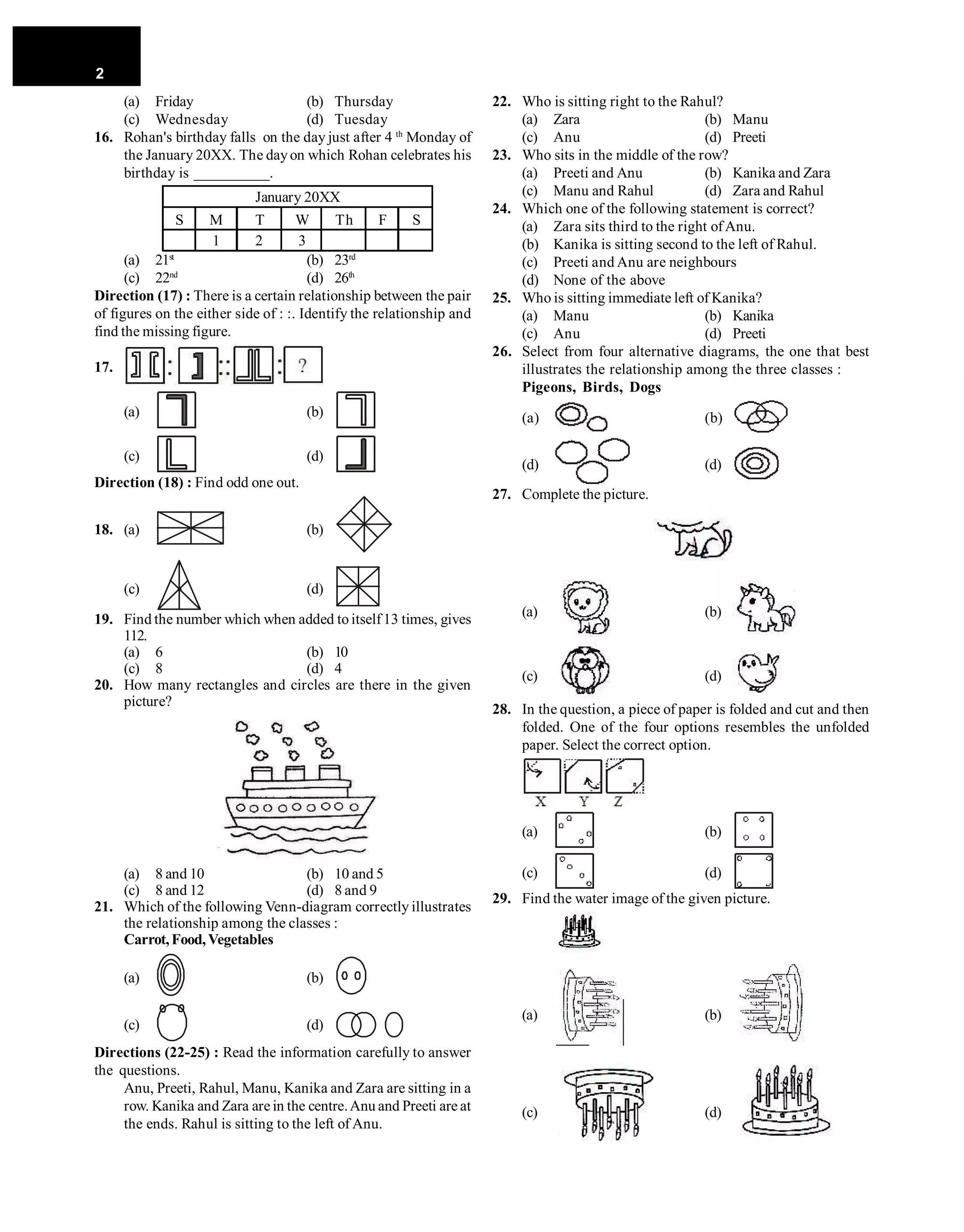 Class 4 logical reasoning | PDF
