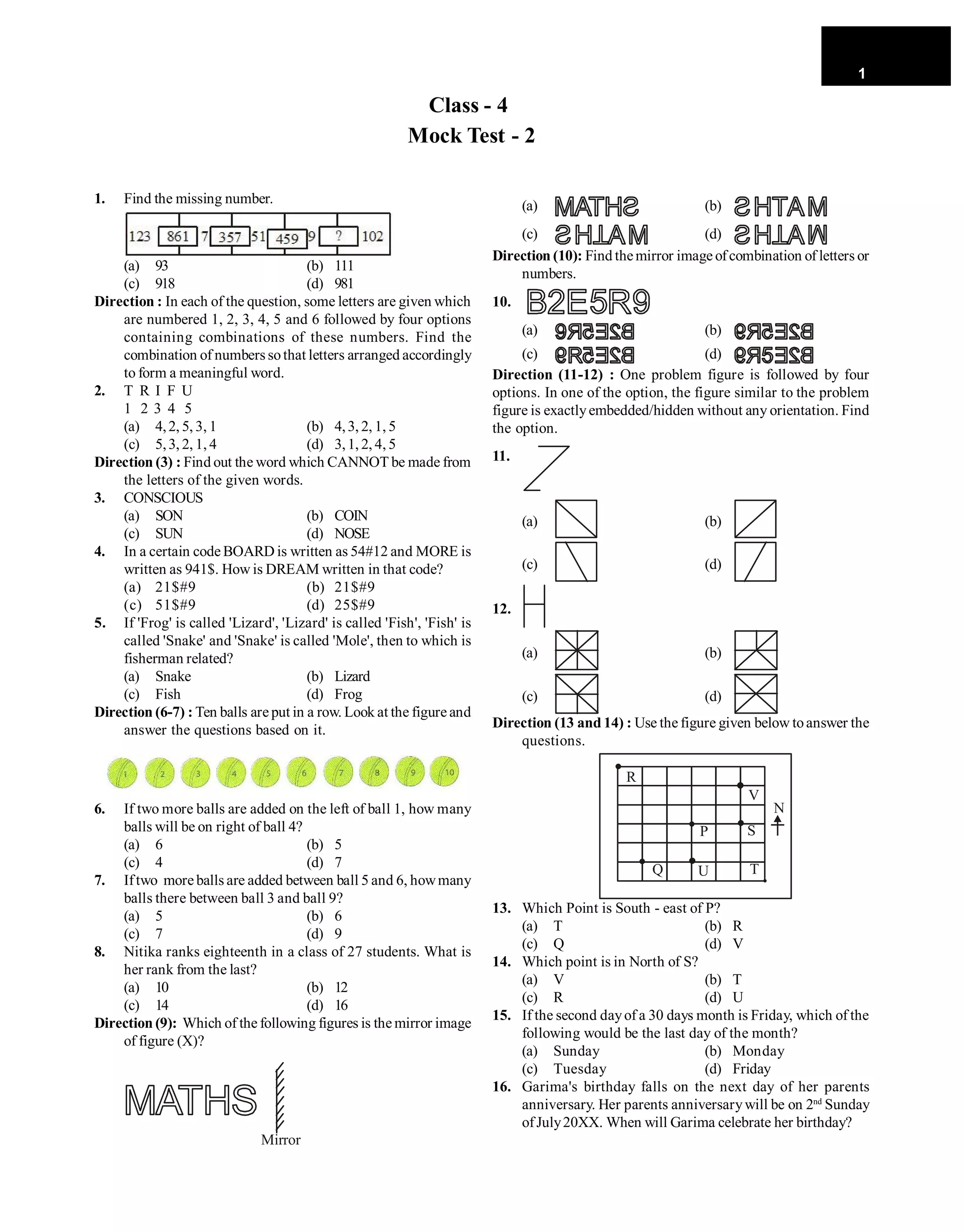 Class 4 Logical Reasoning Pdf