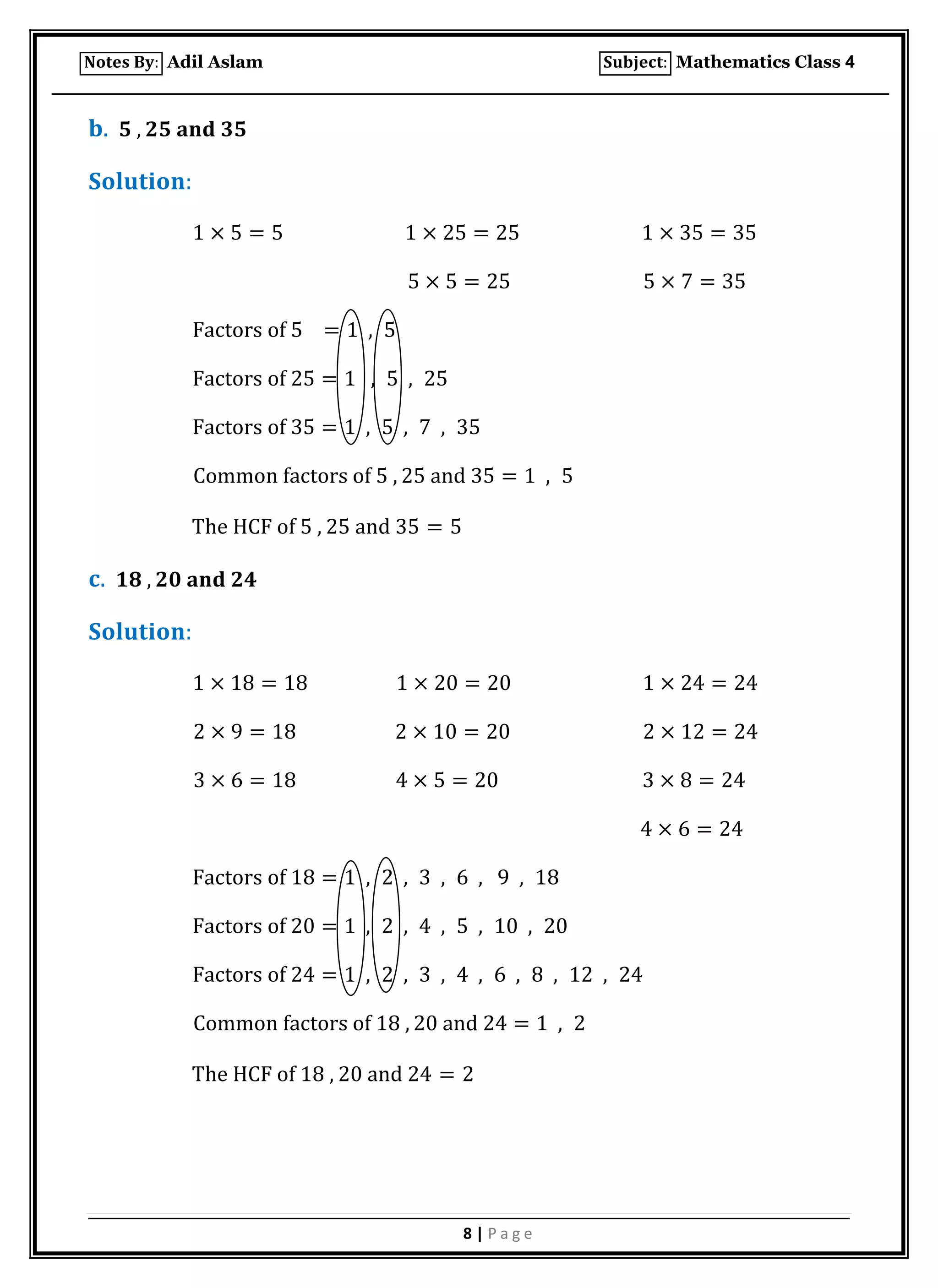 Countdown Maths Class 4 Chapter # 2 Solution | PDF