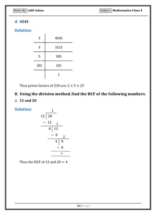 Countdown Maths Class 4 Chapter # 2 Solution | PDF
