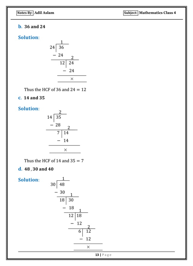 Countdown Maths Class 4 Chapter # 2 Solution | PDF