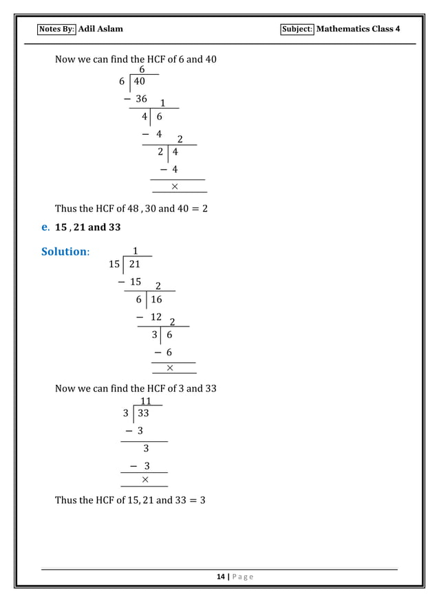 Countdown Maths Class 4 Chapter # 2 Solution | PDF