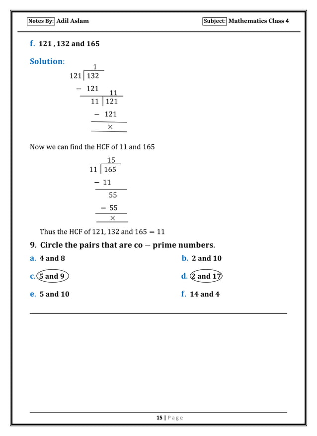 Countdown Maths Class 4 Chapter # 2 Solution | PDF