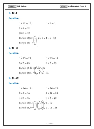 Countdown Maths Class 4 Chapter # 2 Solution | PDF