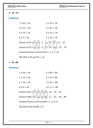Countdown Maths Class 4 Chapter # 2 Solution | PDF