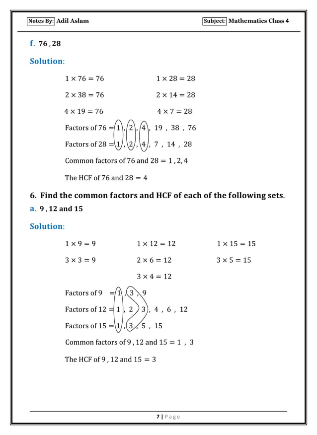 Countdown Maths Class 4 Chapter # 2 Solution | PDF