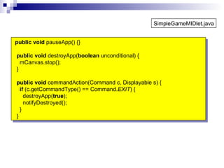 Mobile Game and Application with J2ME | PPT