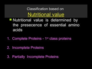 Class 4 protein clssification nutrition chemical | PPT