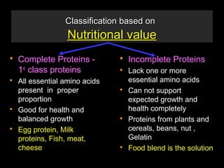 Class 4 protein clssification nutrition chemical | PPT