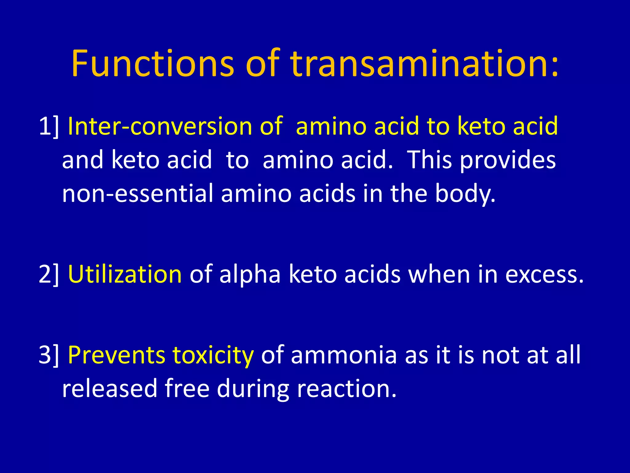 General Reactions involved in amino acid metabolism | PPTX