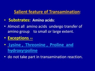 General Reactions involved in amino acid metabolism | PPTX