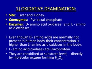 General Reactions involved in amino acid metabolism | PPTX