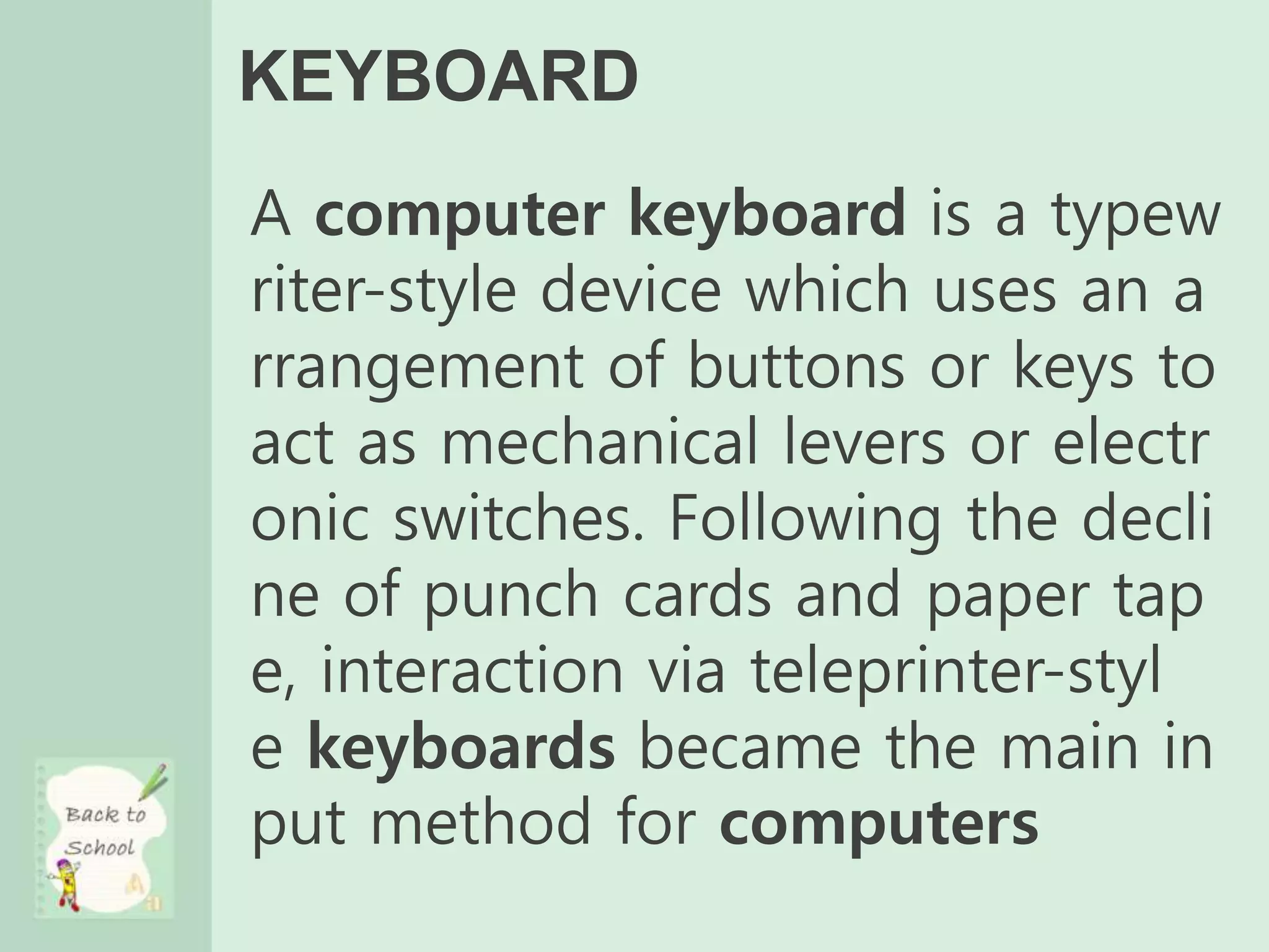 Input And Output Devices Ppt