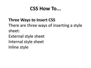 CSS tutorial chapter 1 | PPT