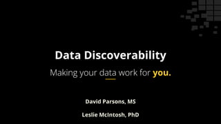 Parsons "Data Discoverability" | PPTX