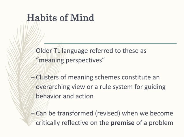 Class 5 mezirow's tl theory adlt 671 | PPT