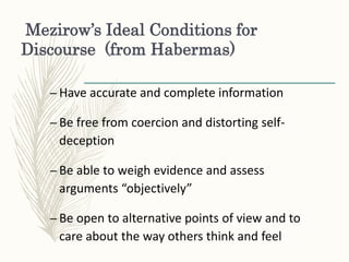 Class 5 mezirow's tl theory adlt 671 | PPT