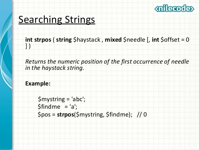 Class 5 - PHP Strings