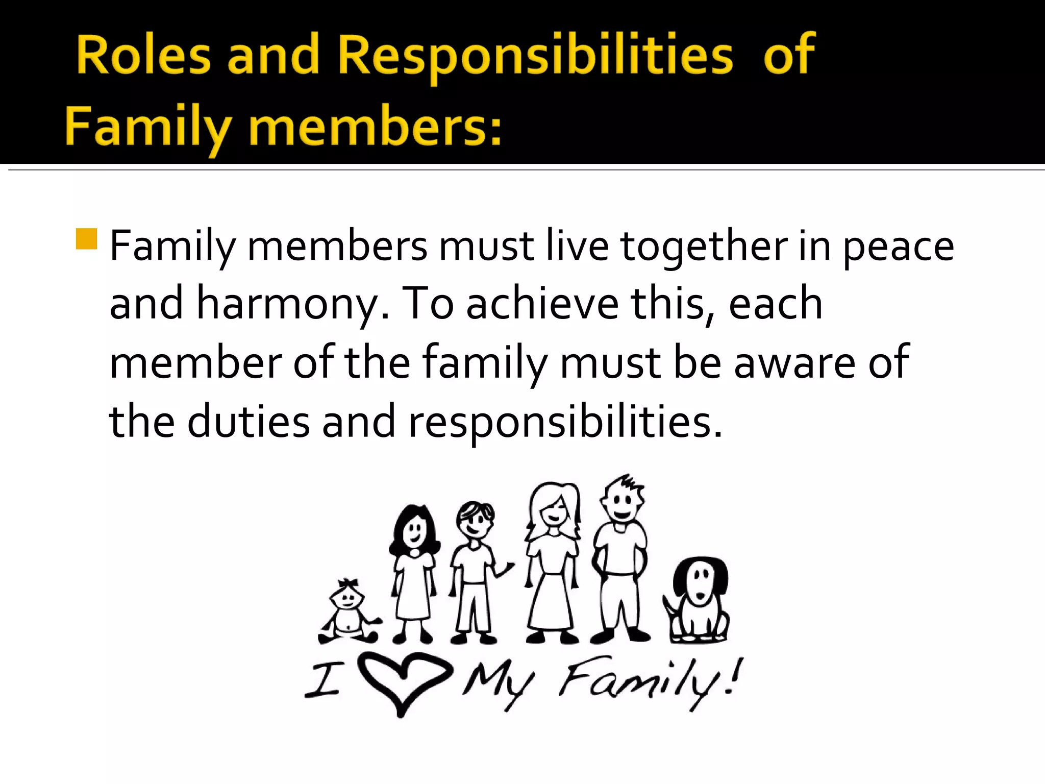 Family Members: Roles and responsibilities | PPT