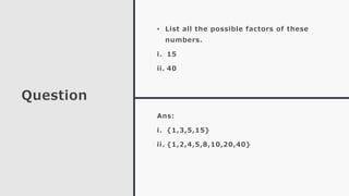 Factors And Multiples | PPTX
