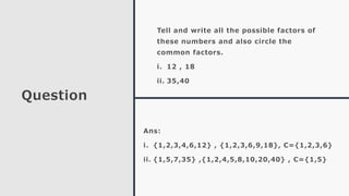 Factors And Multiples | PPTX