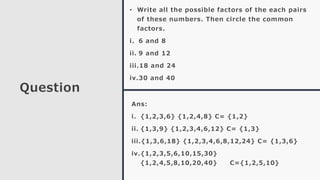 Factors And Multiples | PPTX