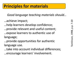 Language teaching materials | PPTX