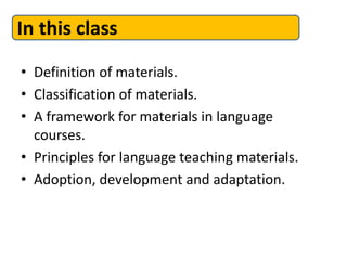 Language teaching materials | PPTX