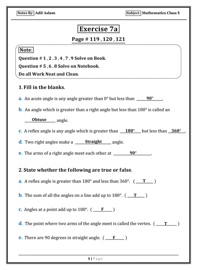 Countdown Maths Class 5 Chapter # 7 | PDF | Physics | Science