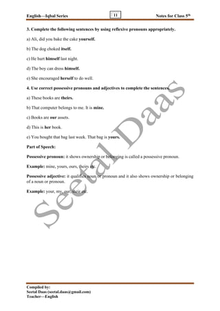 Iqbal Series English for Class 5th (solved) | PDF