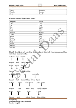 Iqbal Series English for Class 5th (solved) | PDF