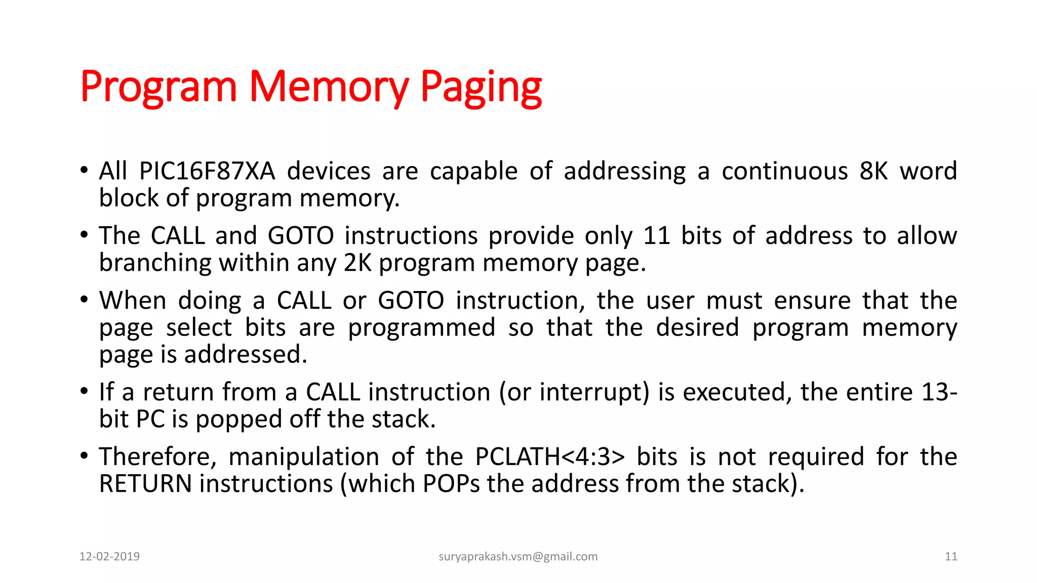 Class 6 an 8 bit embedded platform -pic mircocontroller basics | PPT