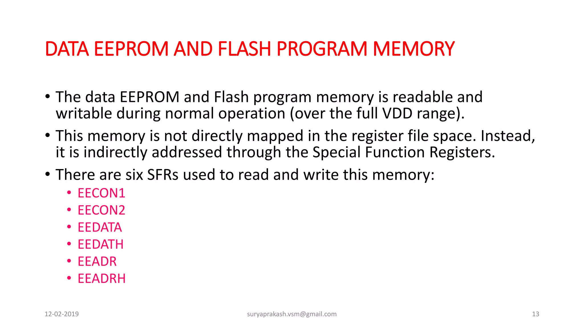 Class 6 an 8 bit embedded platform -pic mircocontroller basics | PPT
