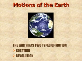 Class6 Earth Rotation And Revolution | PPT